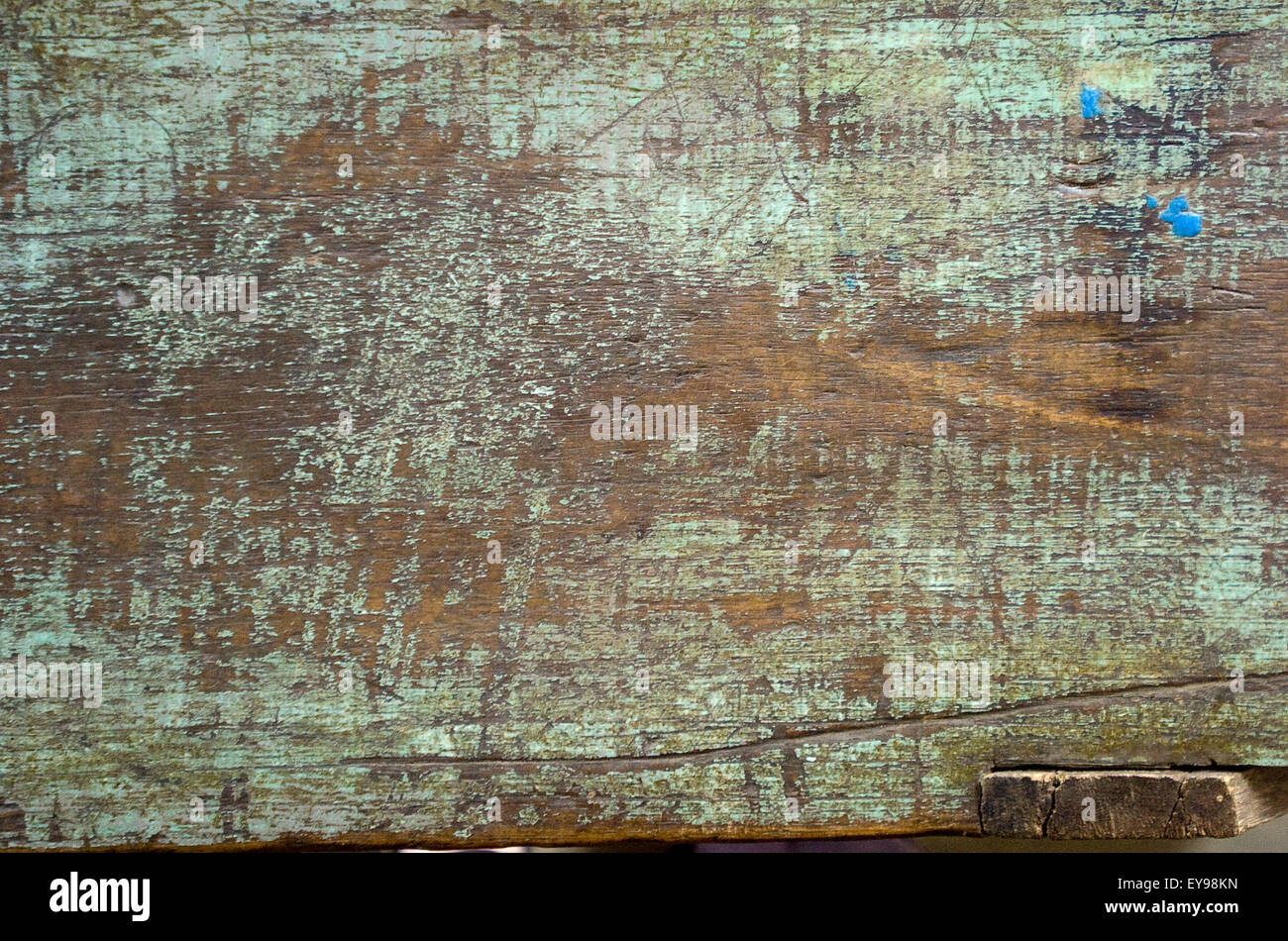 Close up faded pained wood, shot in Pader, a refugee camp in northern ...