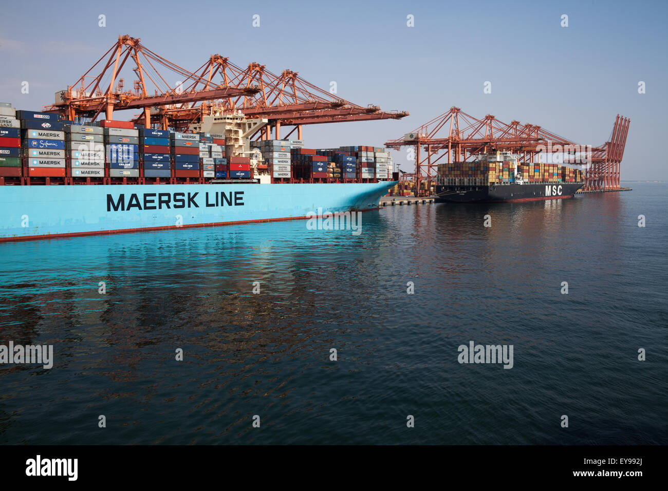 Container ships, Salalah Port; Salalah, Dhofar, Oman Stock Photo - Alamy