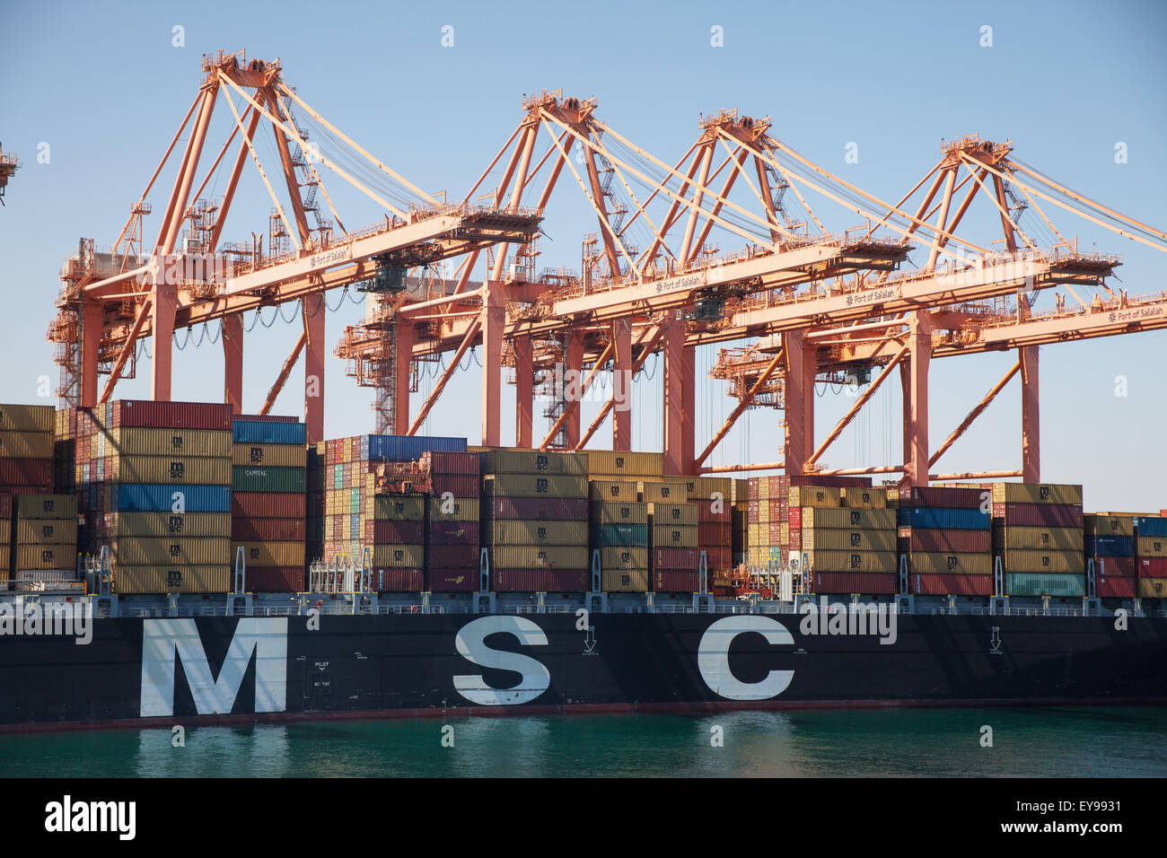 Container ship, Salalah Port; Salalah, Dhofar, Oman Stock Photo - Alamy