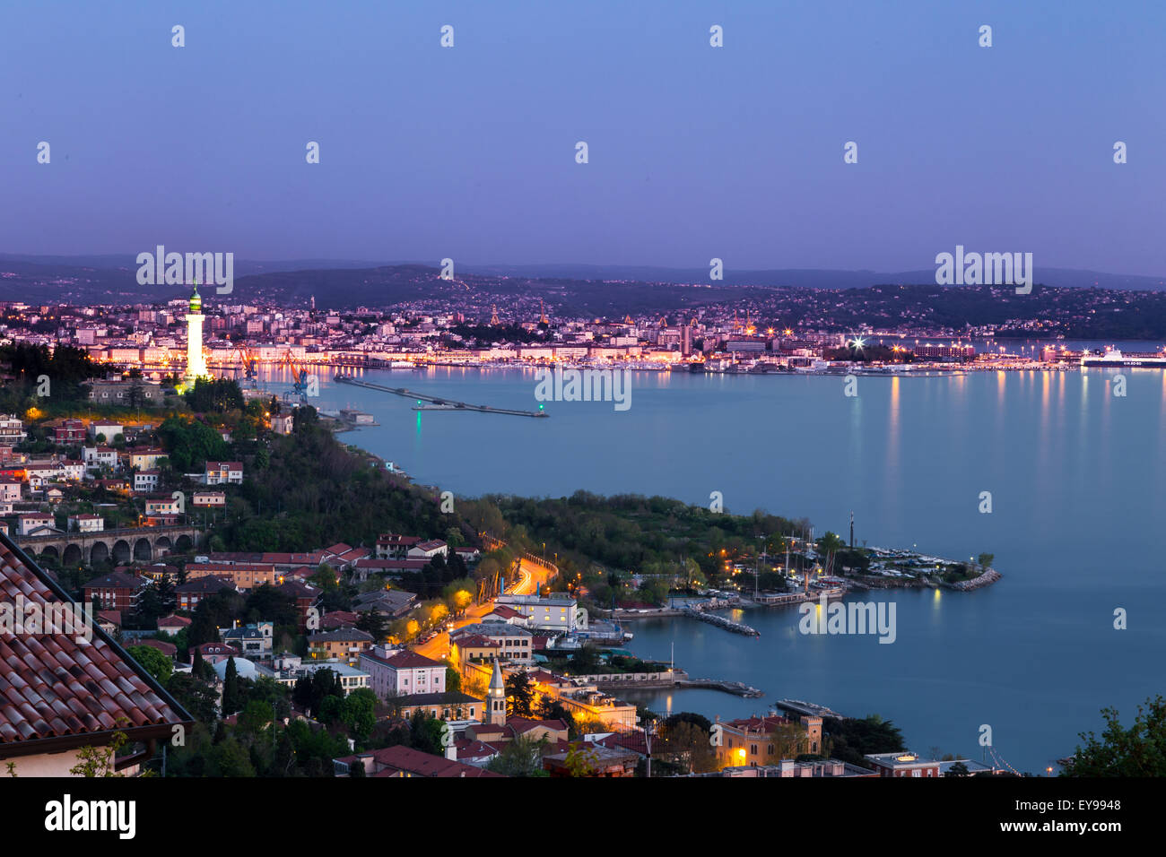 evening in the bay of Trieste Stock Photo - Alamy