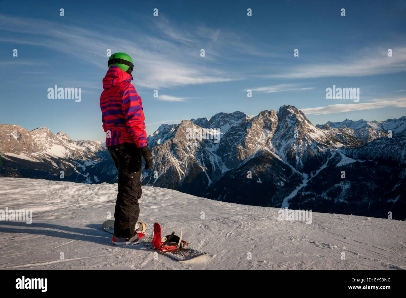 Female snowboarder on mountain in hi-res stock photography and images ...