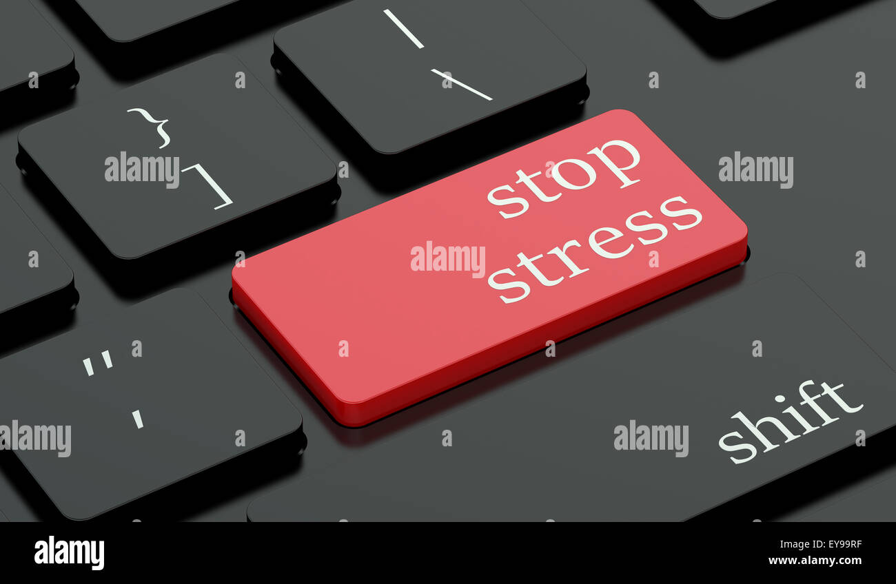 Stress concept, red hot key on keyboard Stock Photo - Alamy