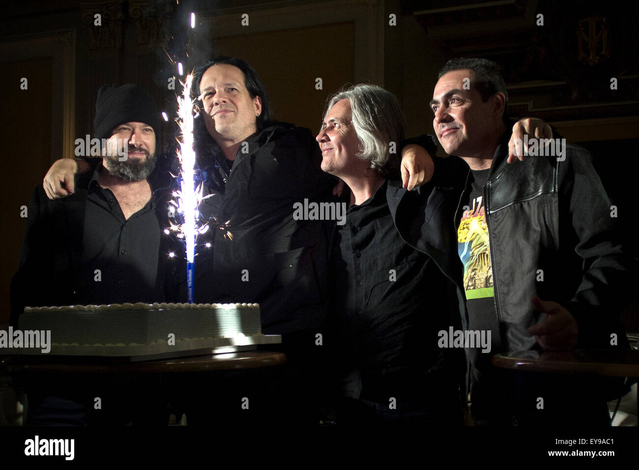 Mexico City, Mexico. 24th July, 2015. Members of the rock band Cuca ...