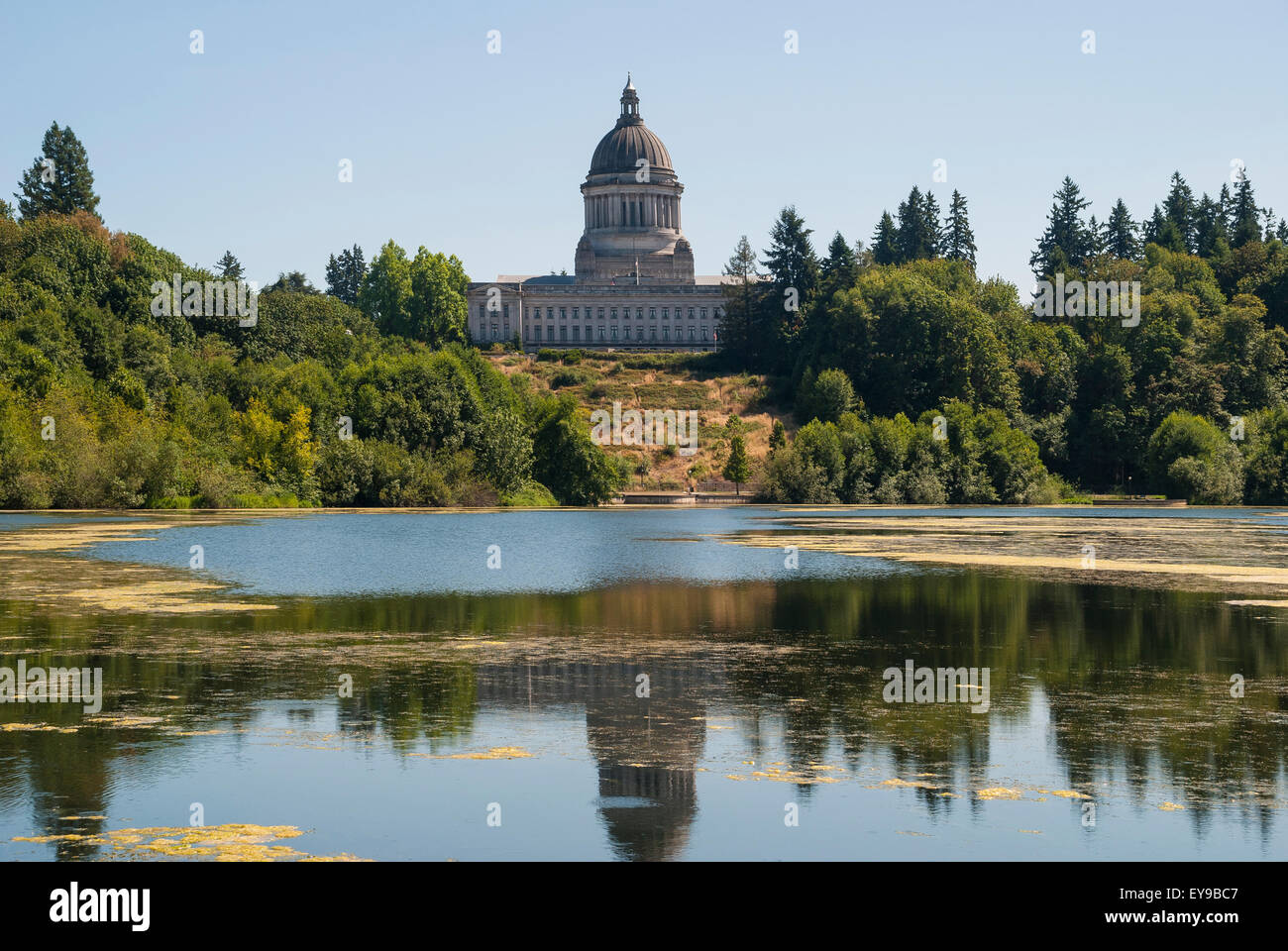 Olympia, Washington's Capitol Building reflected in Capitol Lake Stock ...