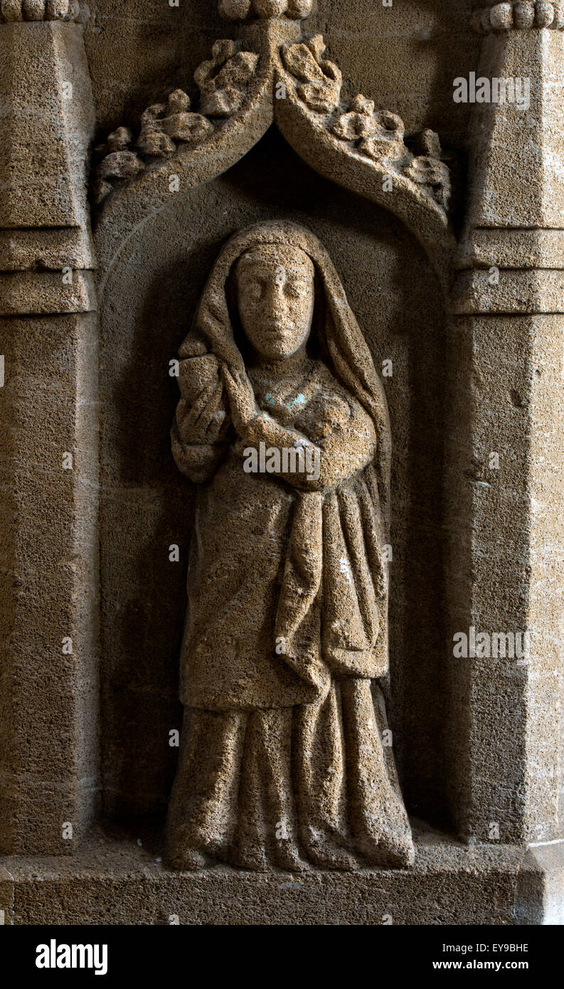 Font detail, All Saints Church, Wroxton, Oxfordshire, England, UK Stock ...