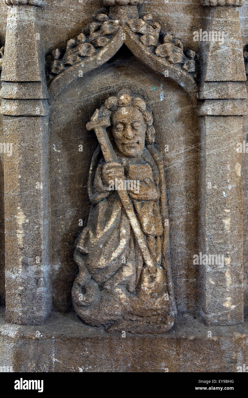 Font detail, All Saints Church, Wroxton, Oxfordshire, England, UK Stock ...
