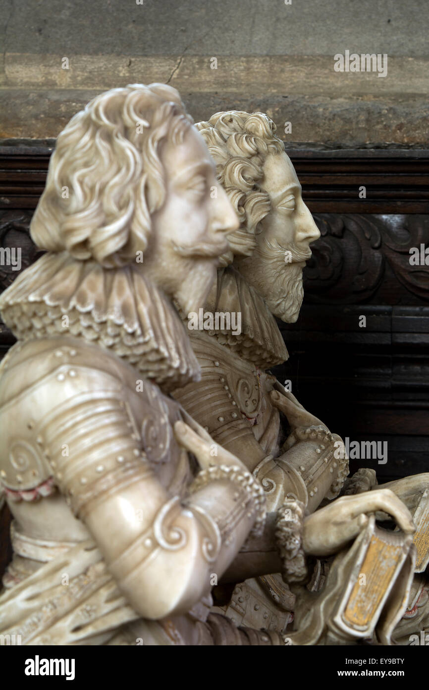 William Pope monument detail, All Saints Church, Wroxton, Oxfordshire ...