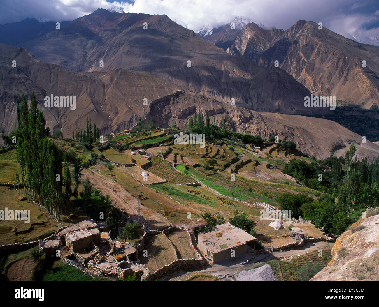 Northern Areas Pakistan Hunza Valley Terraced Fields Karakoram ...