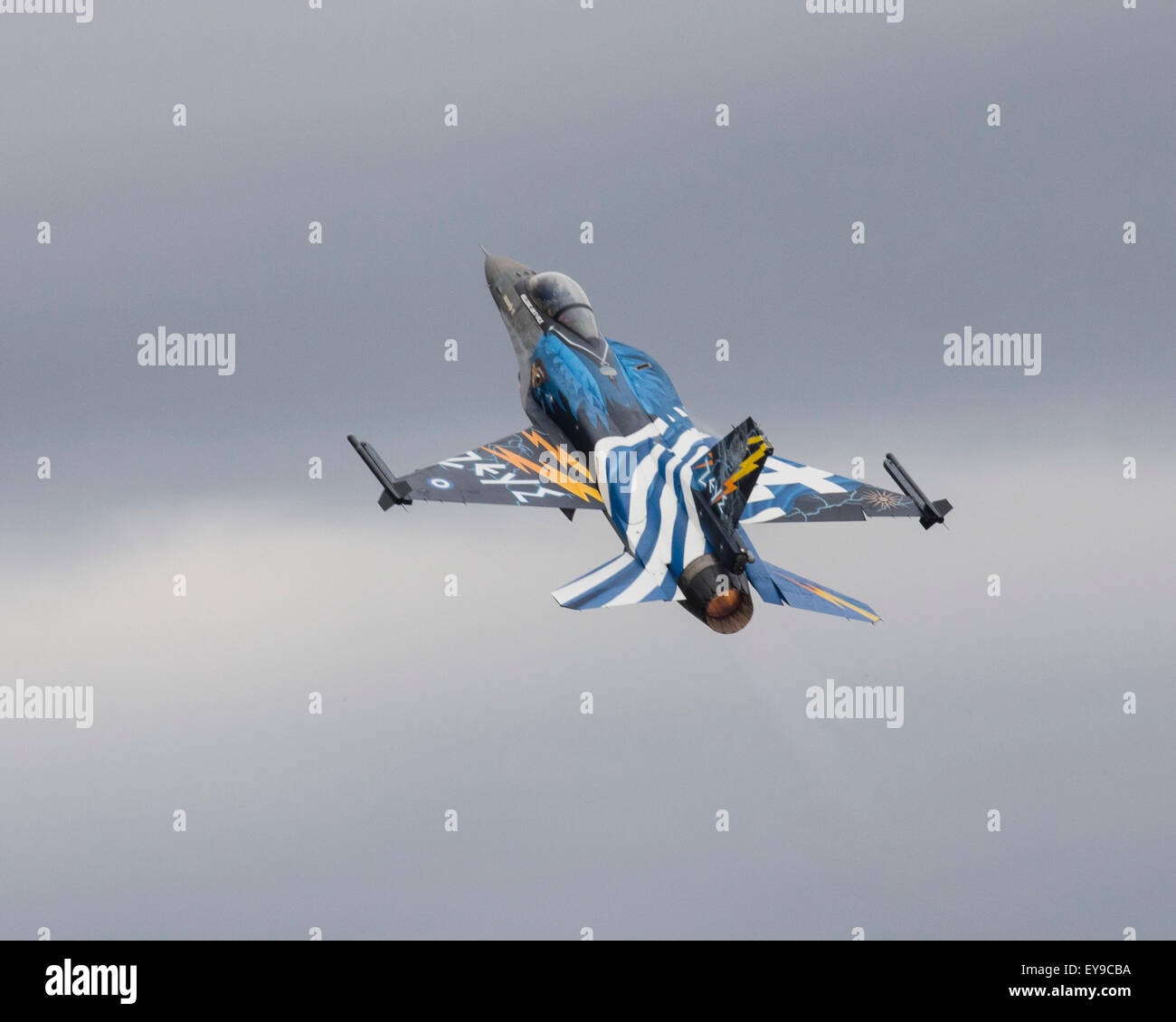 Royal Hellenic Air Force F-16c jet fighter of "Team Zeus" demonstrating ...