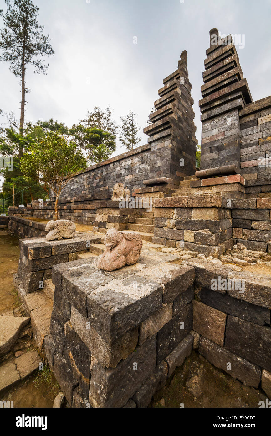 Ceremonial gate at Candi Cetho, a Javanese-Hindu temple located on the ...