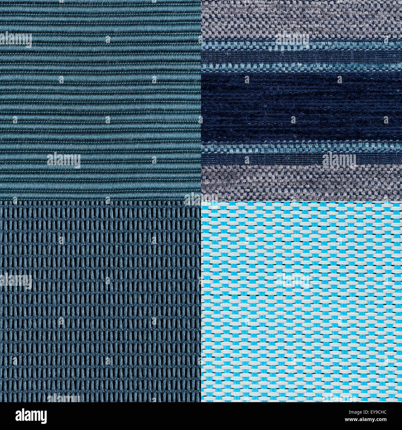 Set of blue fabric samples, texture background Stock Photo - Alamy