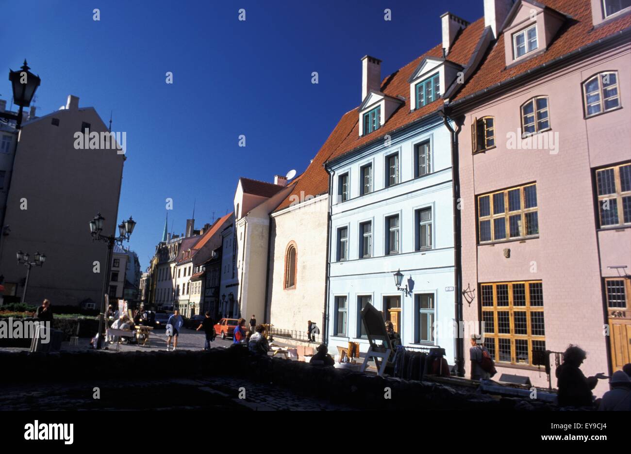 Street Scene In Old Town Stock Photo - Alamy