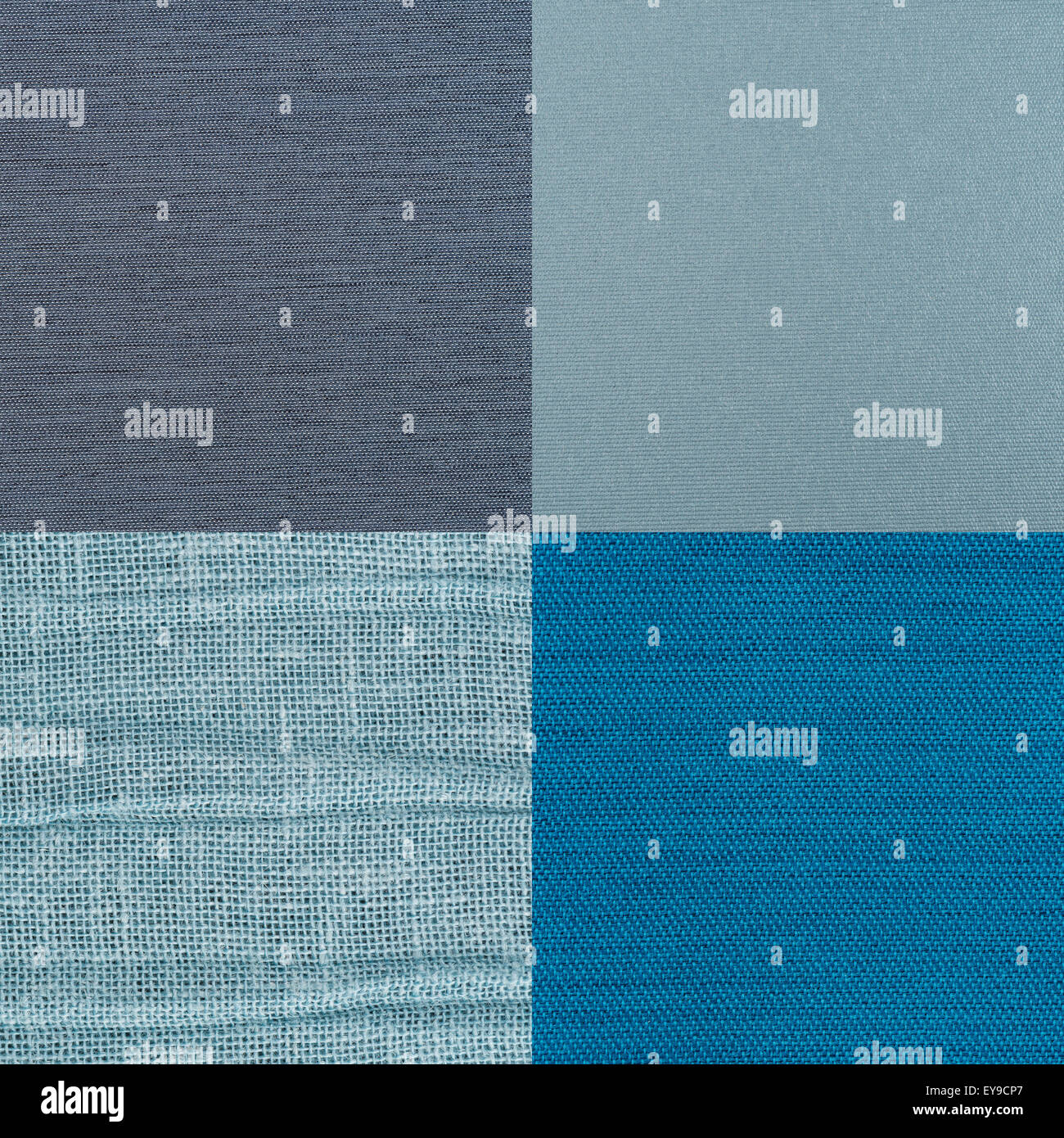 Set of blue fabric samples, texture background Stock Photo - Alamy