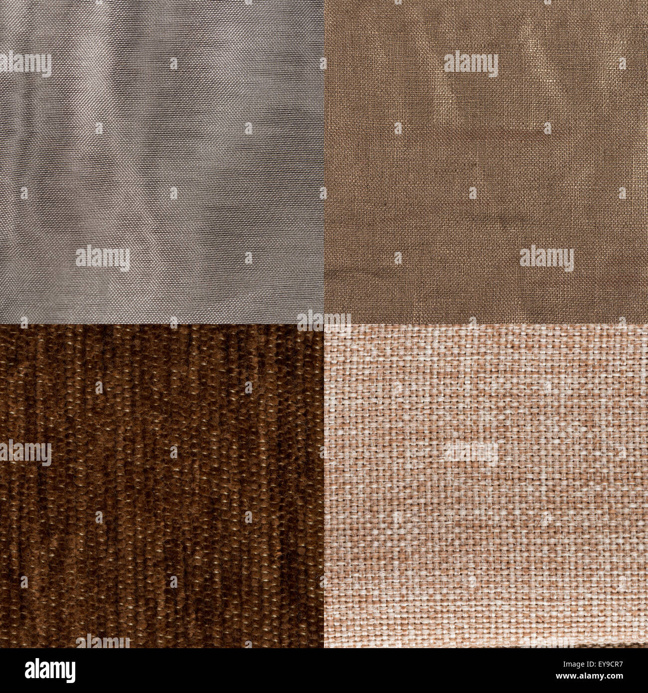 Set of brown fabric samples, texture background Stock Photo - Alamy