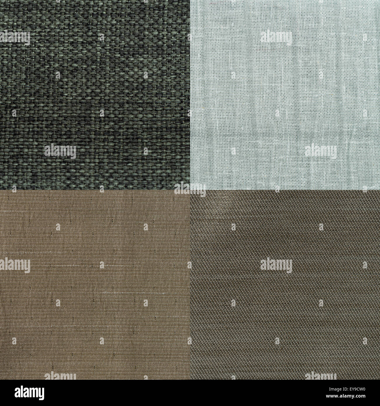 Set of green fabric samples, texture background Stock Photo - Alamy