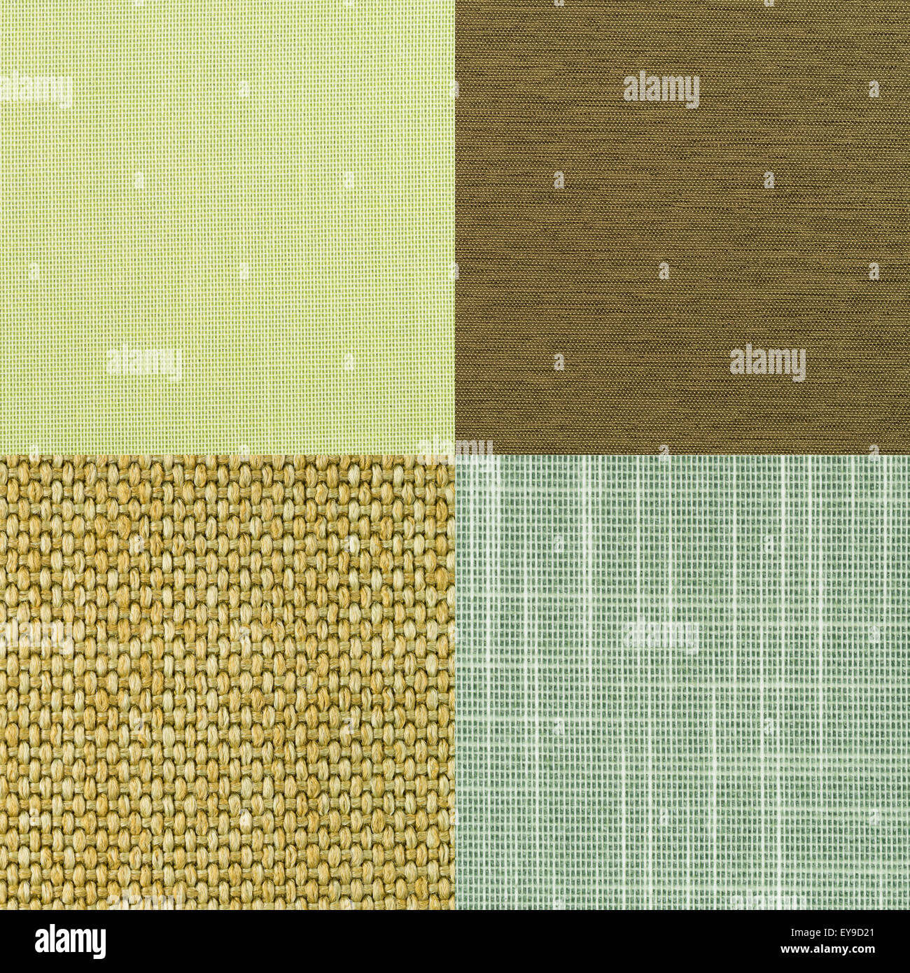 Set of green fabric samples, texture background Stock Photo - Alamy