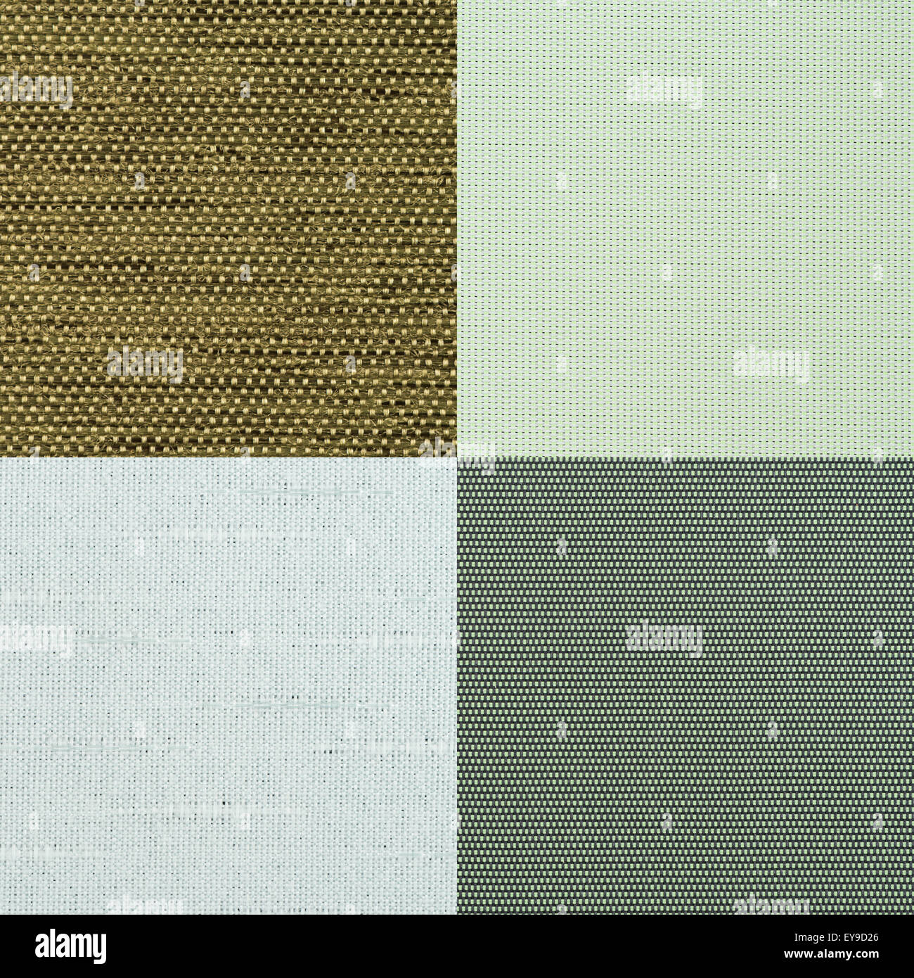 Set of green fabric samples, texture background Stock Photo - Alamy