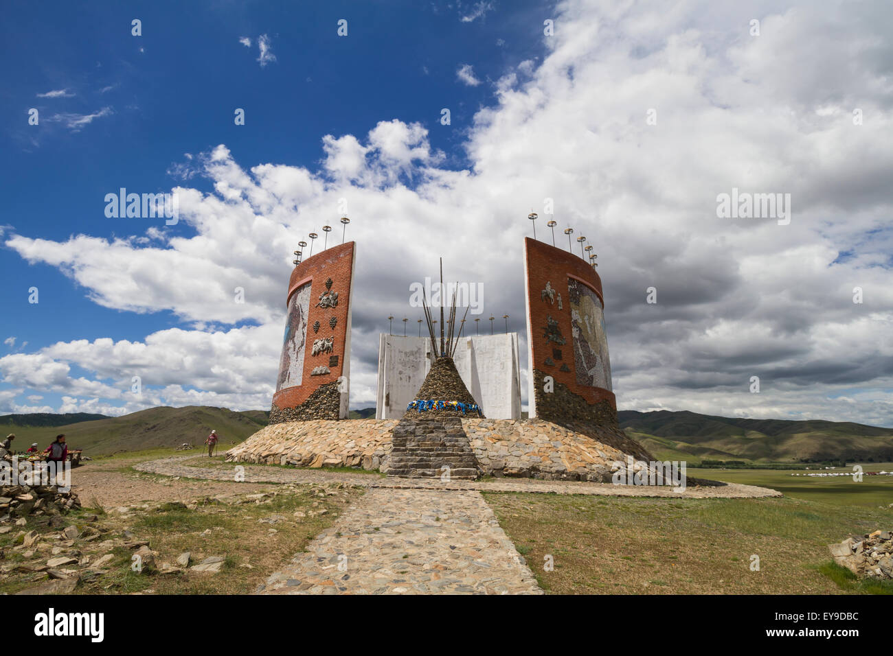 Ovoo with prayer flags in the Great Imperial Map Monument, Kharkhorin ...