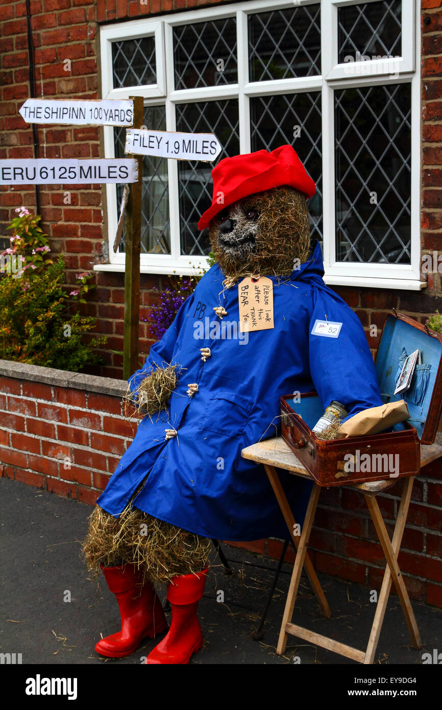 Paddington bear scarecrow at the Muston scarecrow festival 2015 Stock ...