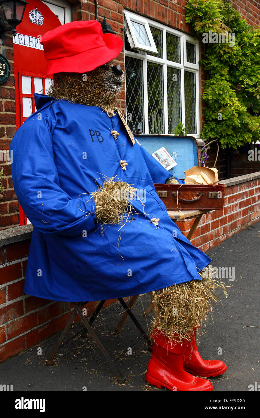 Paddington bear scarecrow at the Muston scarecrow festival 2015 Stock ...