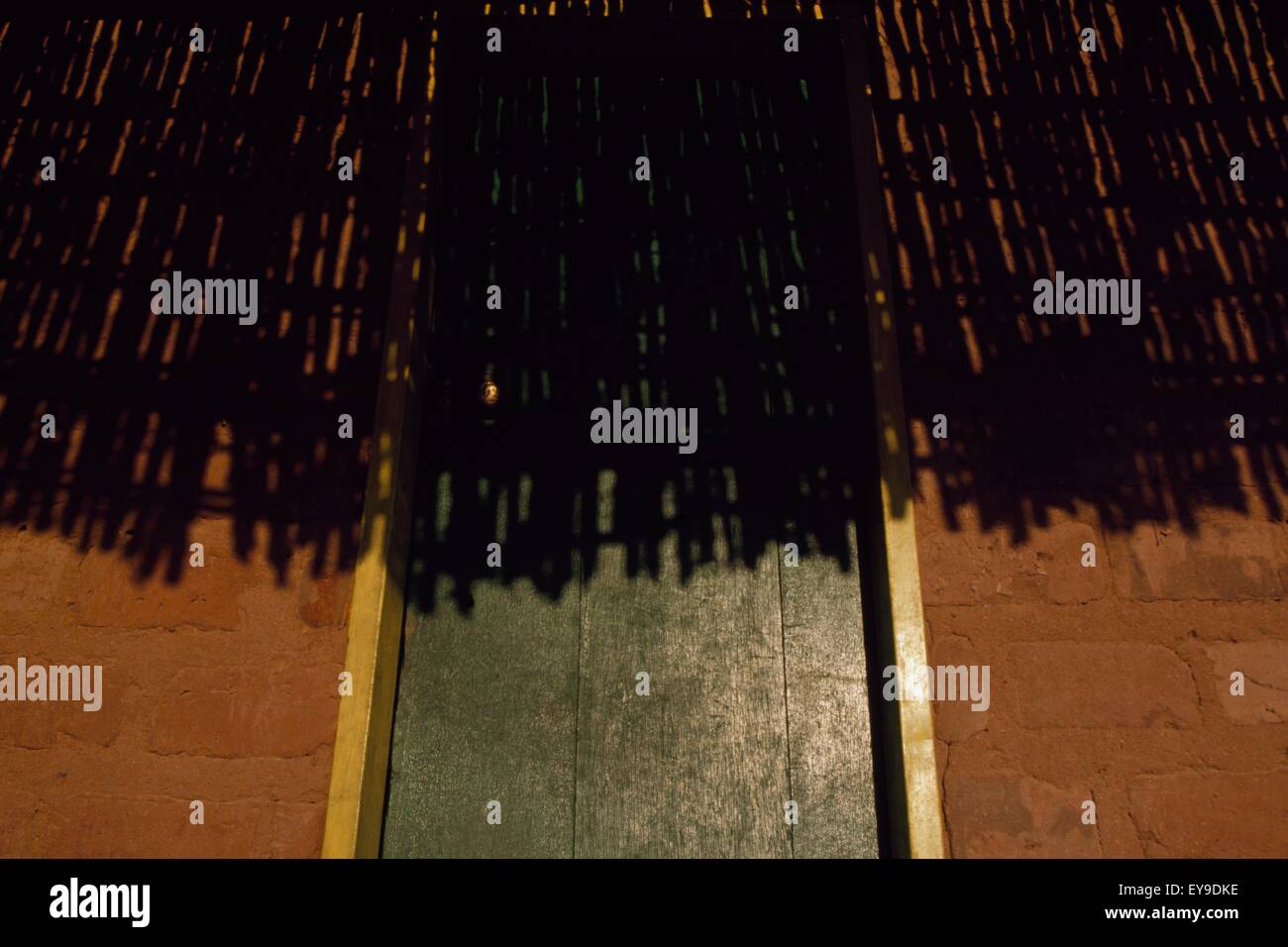 Shadow Of Thatched Roof Stock Photo - Alamy