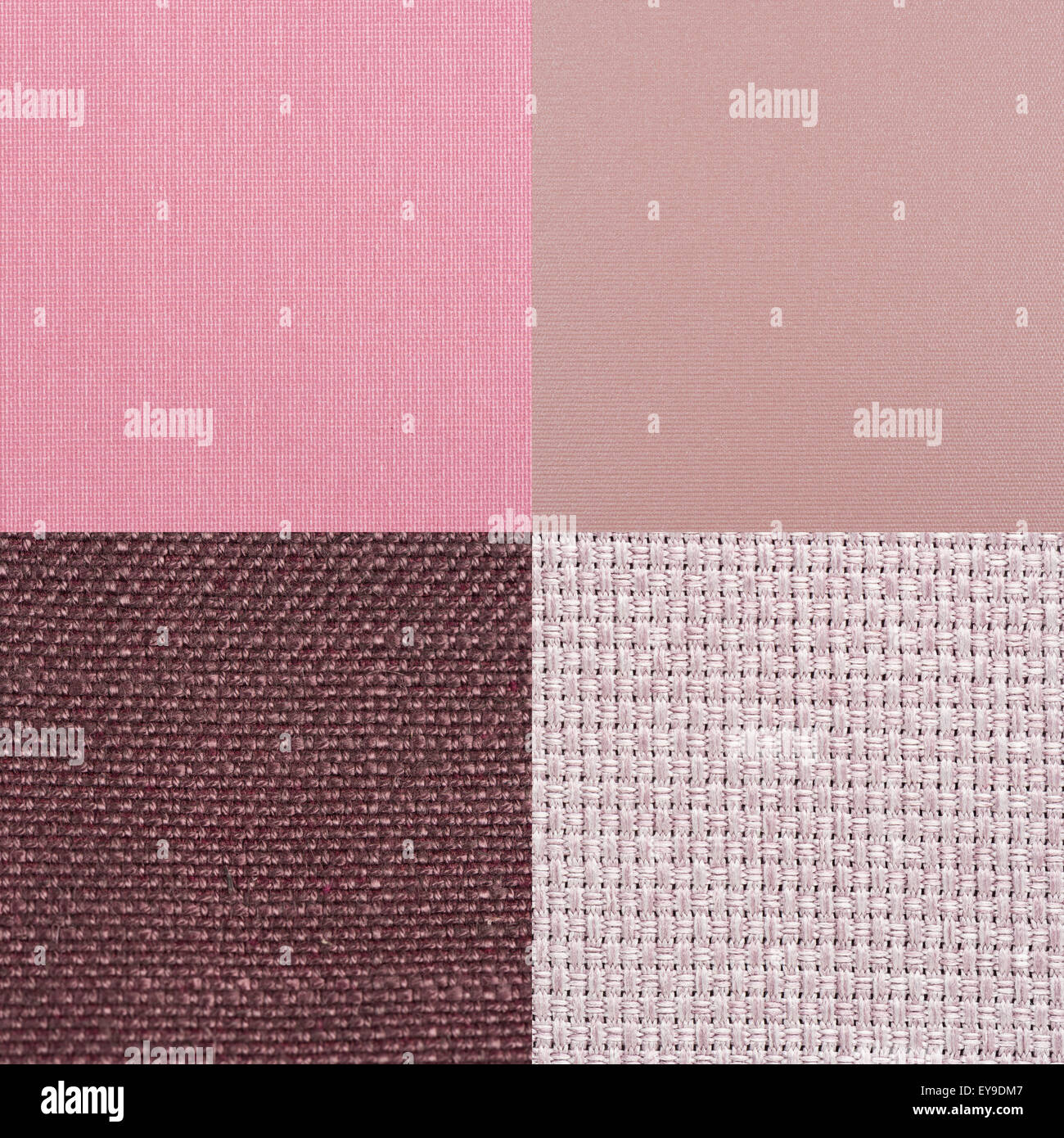 Set of pink fabric samples, texture background Stock Photo - Alamy