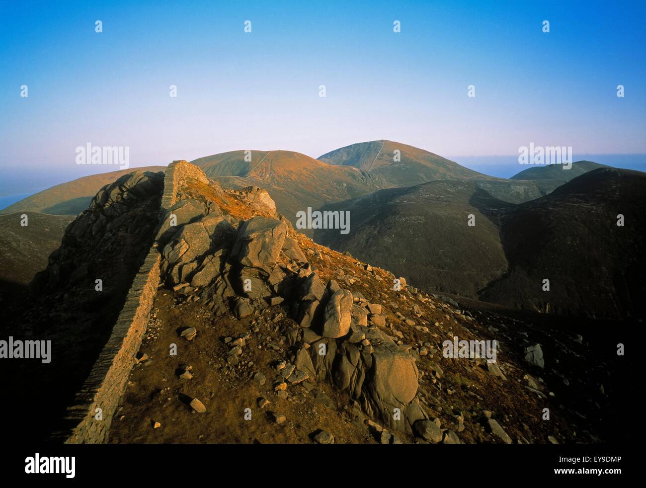 Wall Along A Mountain In Ireland Stock Photo - Alamy