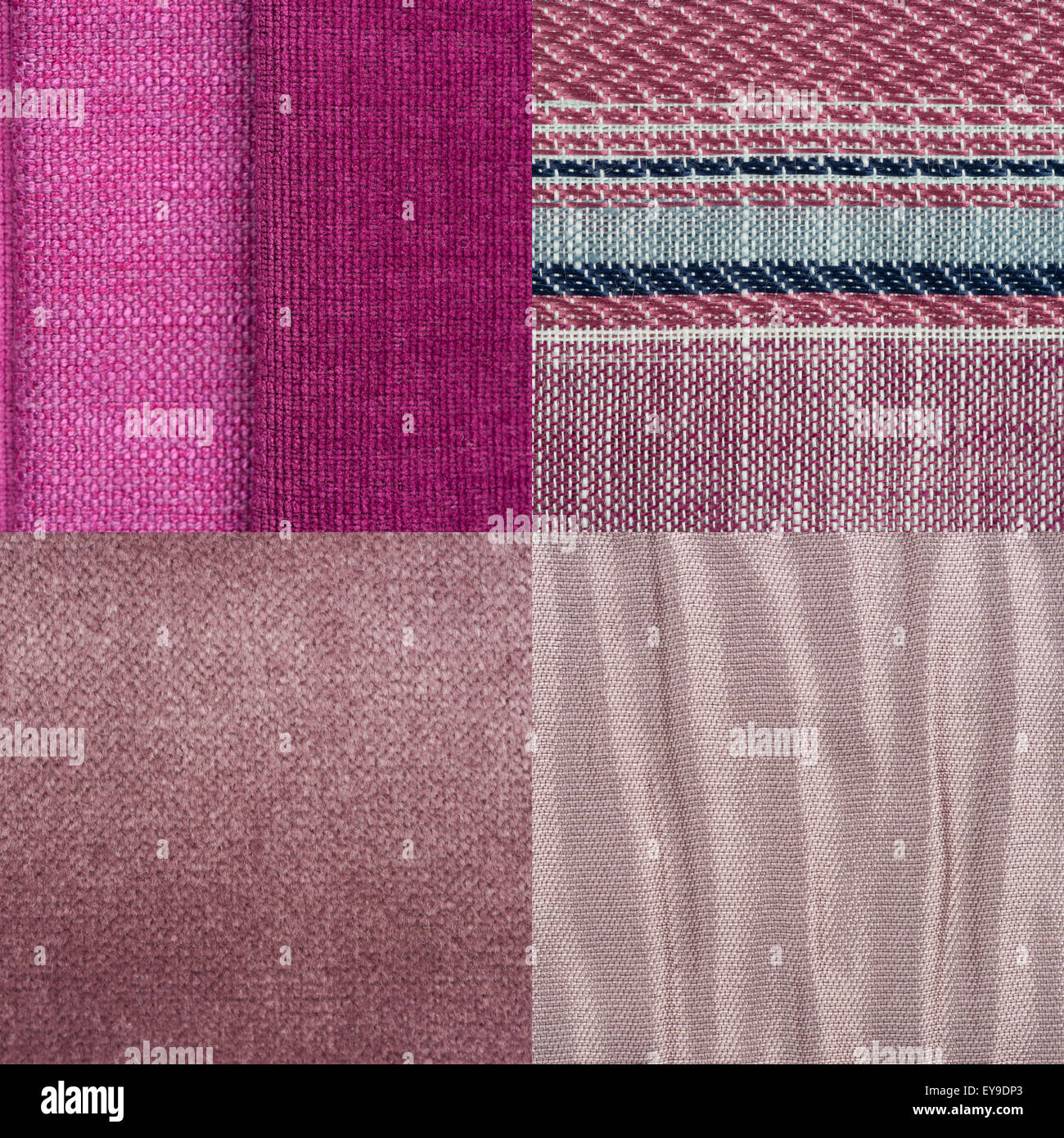 Set of pink fabric samples, texture background Stock Photo - Alamy