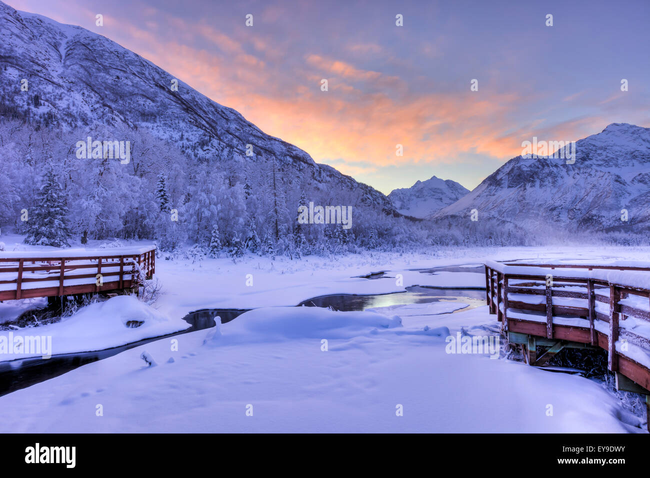 Dawn,Alaska,Chugach Mountains,Hdr,Eagle River Stock Photo - Alamy