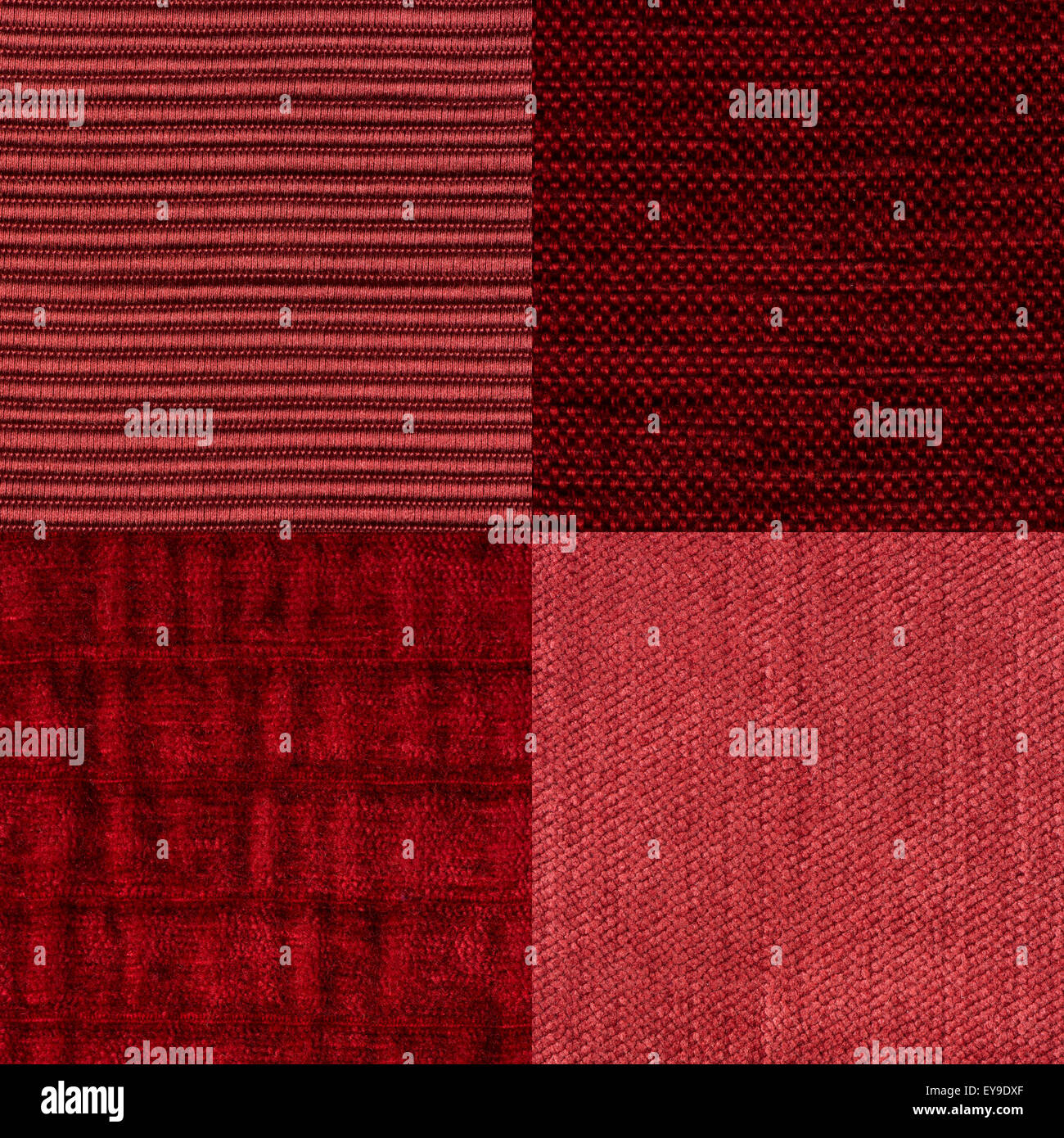 Set of red fabric samples, texture background Stock Photo - Alamy