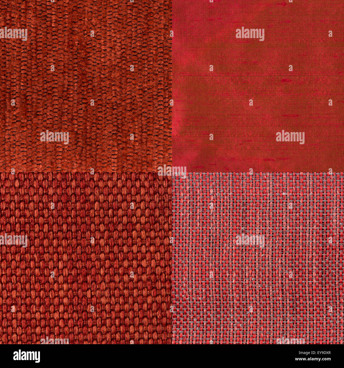Set of red fabric samples, texture background Stock Photo - Alamy
