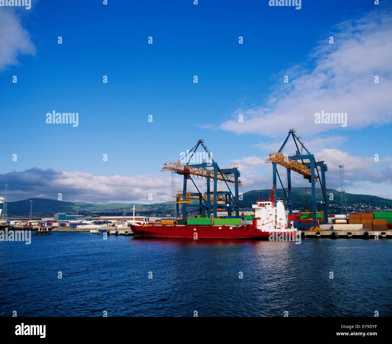 Cargo containers at the port of belfast hi-res stock photography and ...
