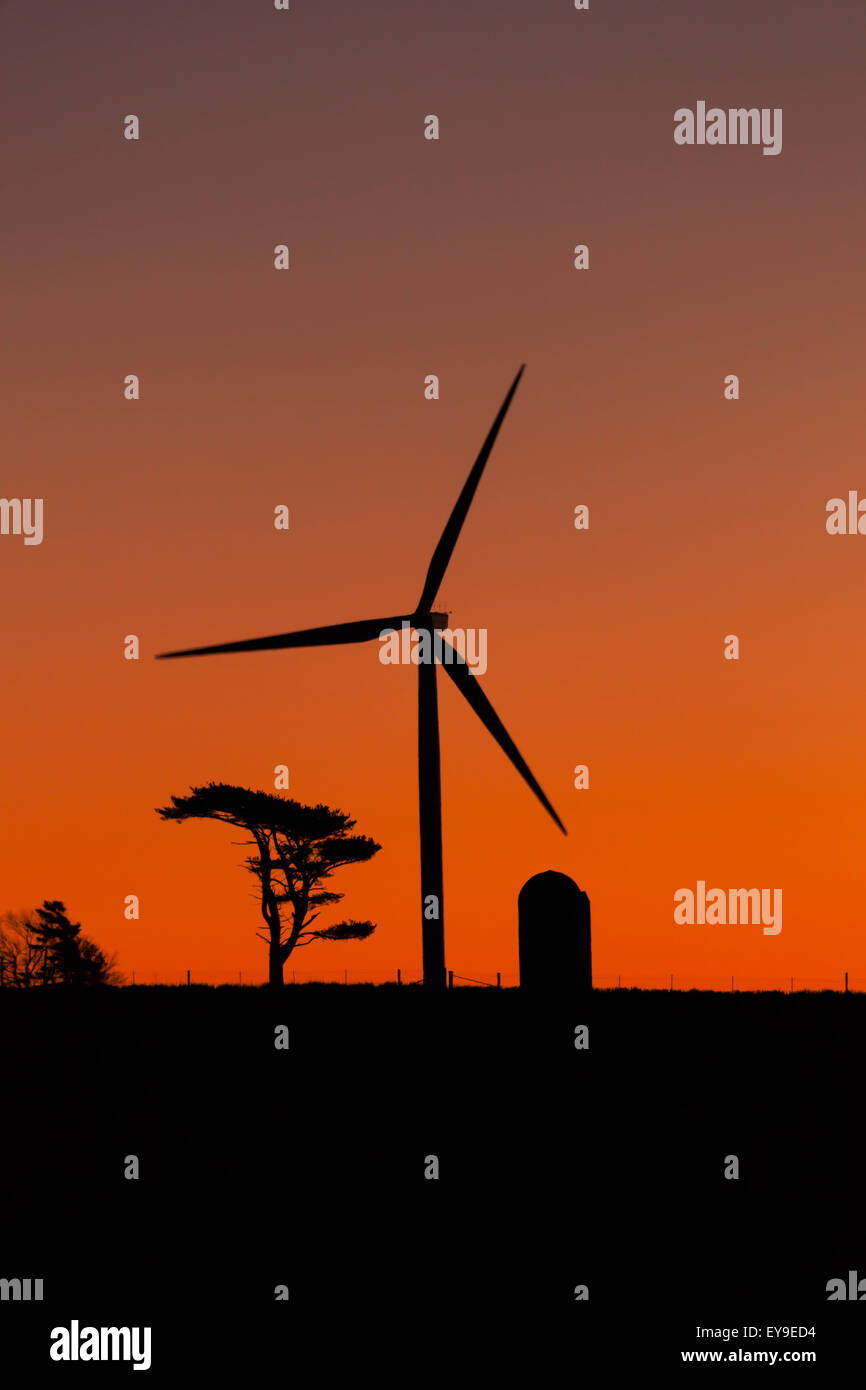 Elk Wind Energy Farm at sunrise, near Edgewood; Iowa, United States of ...