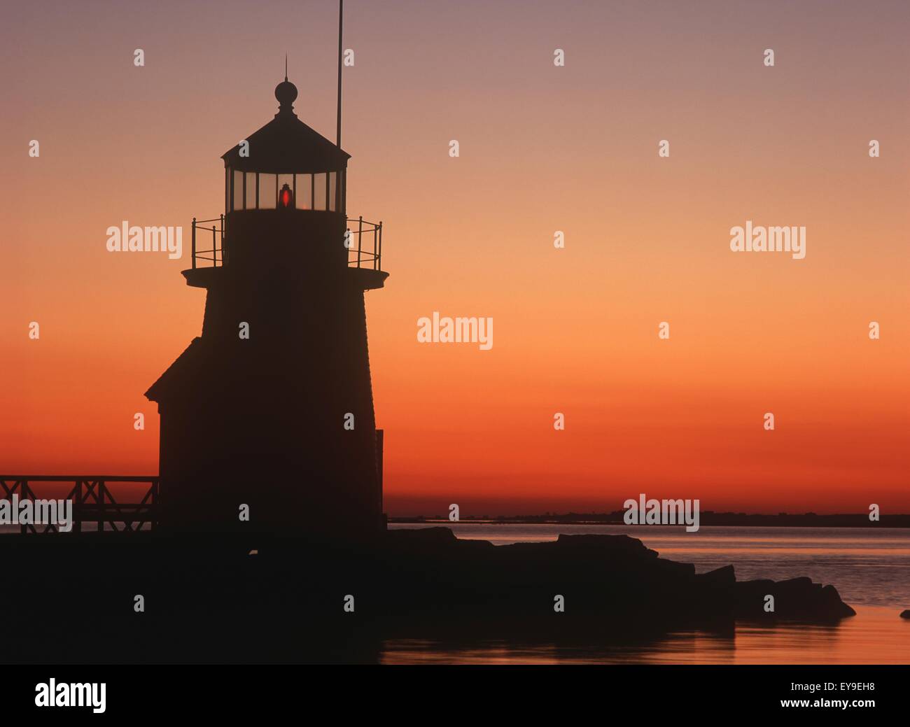 Lighthouse At Sunrise Stock Photo - Alamy