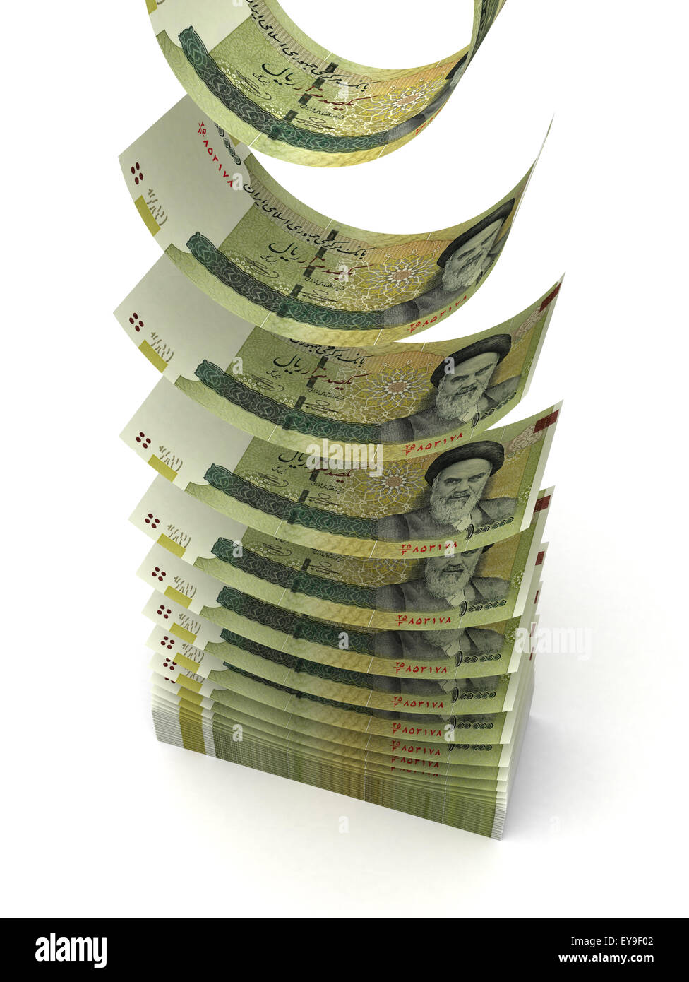 Flying Iranian Rial (isolated with clipping path Stock Photo - Alamy