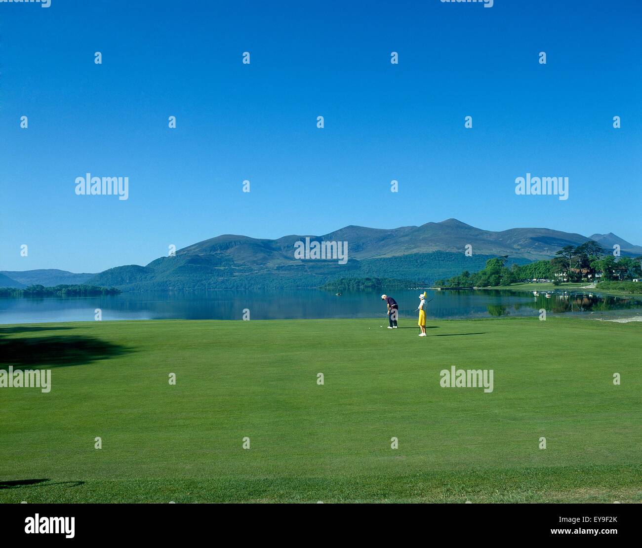 Two People At A Golf Course, Ring Of Kerry, Killarney, County Kerry ...