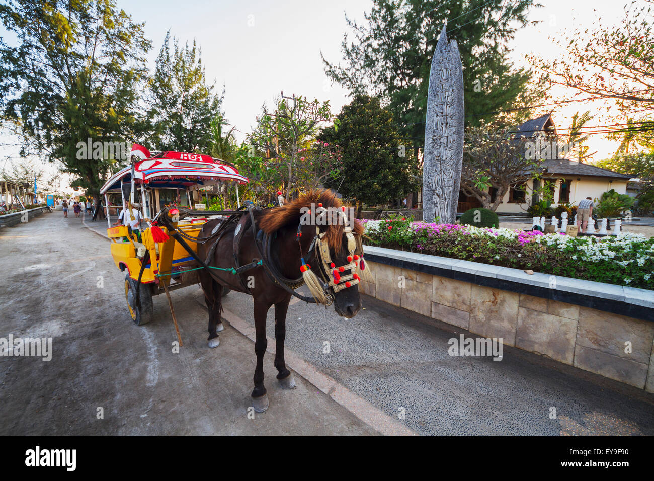 Cidomo, a horse-drawn carriage, Gili Trawangan, West Nusa Tenggara ...