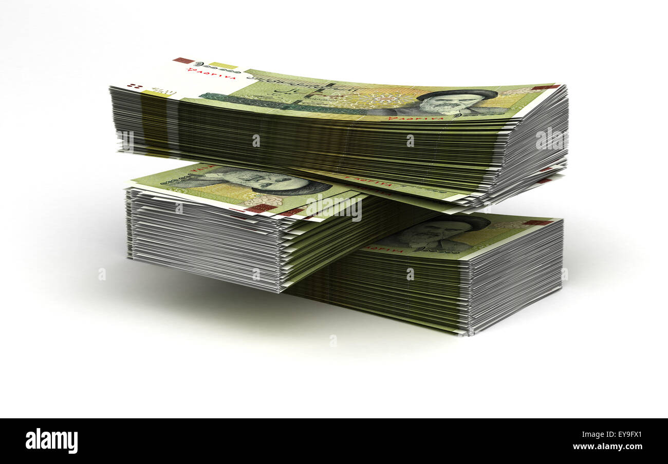 Stack of Iranian Rial Stock Photo - Alamy