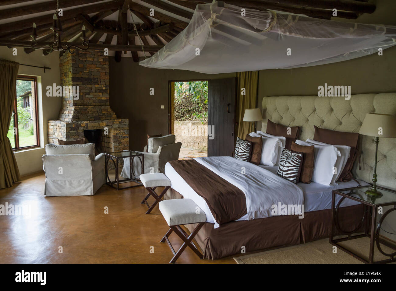 Bedroom at the Emakoko lodge, Uhuru Gardens; Nairobi, Kenya Stock Photo ...