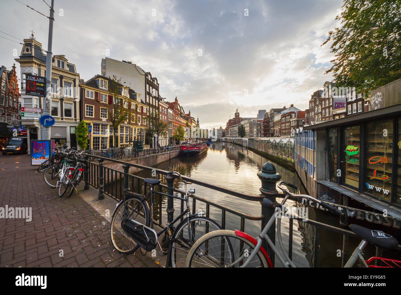 Bloemenmarkt, the world's only floating flower market, located at the ...