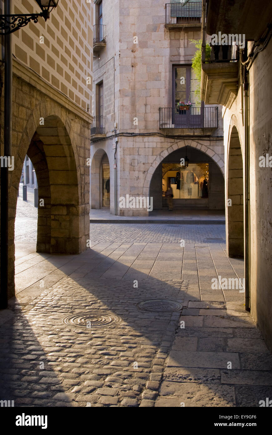 Old Town Of Gerona Stock Photo - Alamy