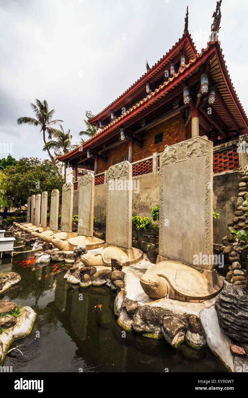 Stone turtles carrying stele by the Chihkan Tower (Fort Provintia ...