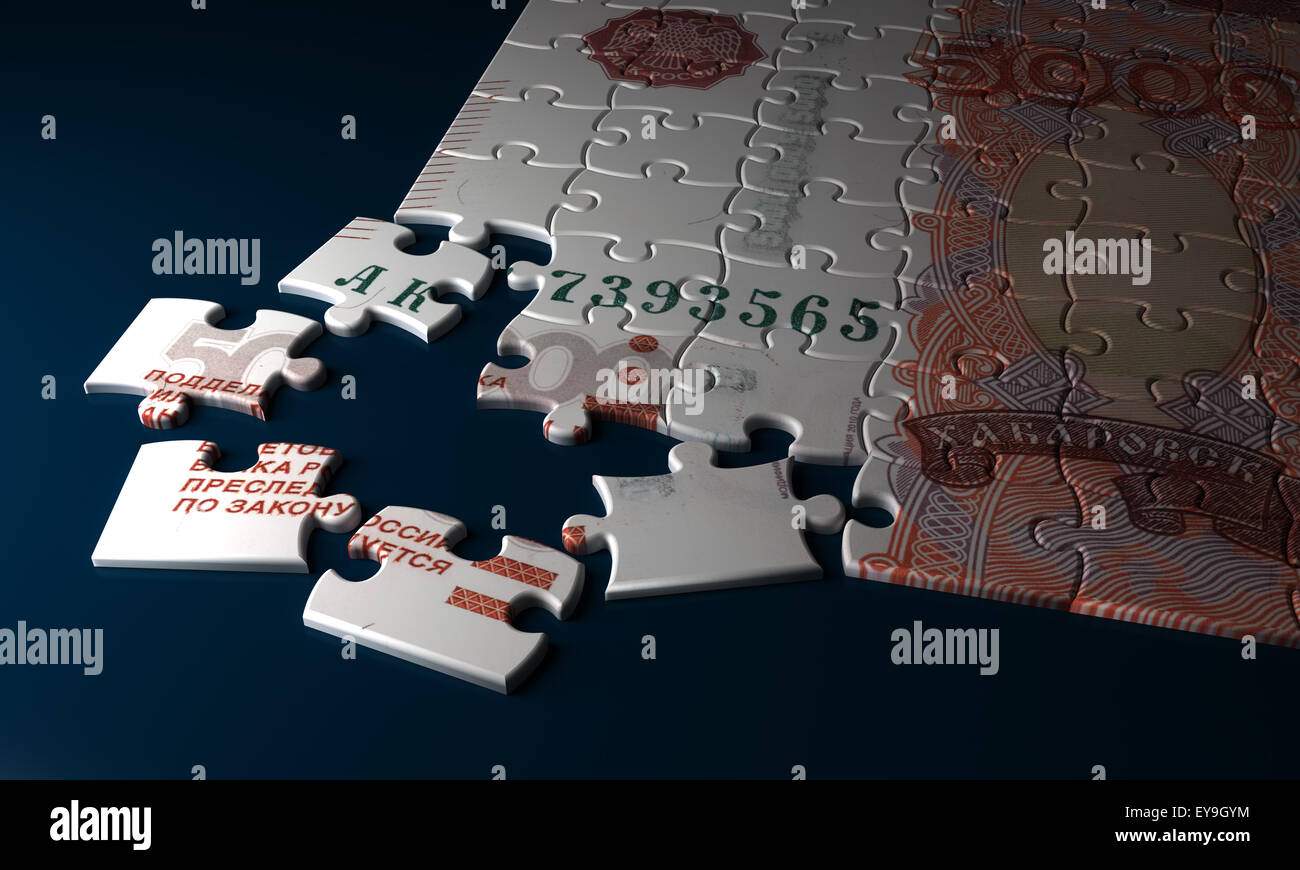 Russian Ruble Puzzle Stock Photo - Alamy