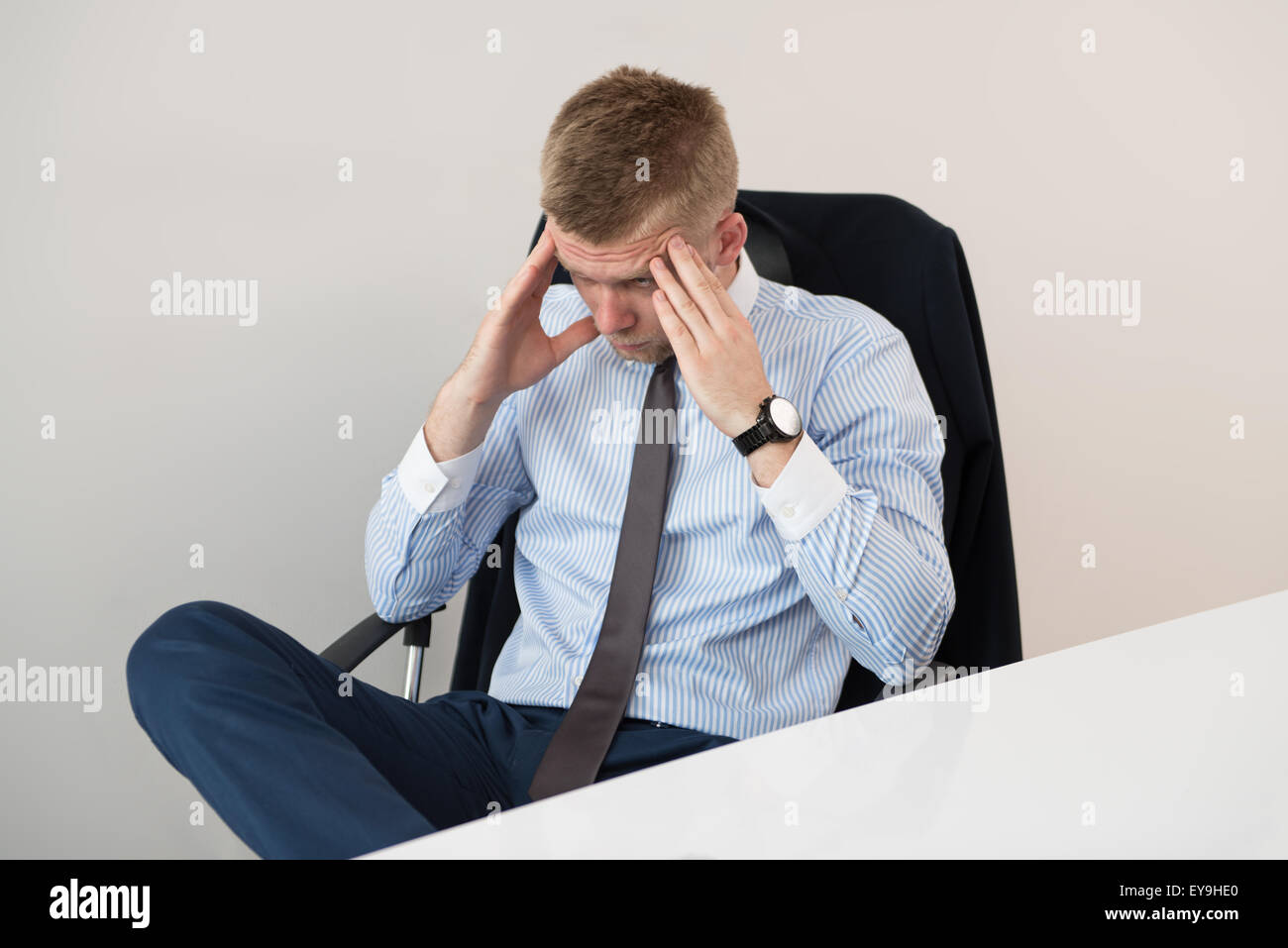 Young Business Man With Problems And Stress In The Office Stock Photo ...