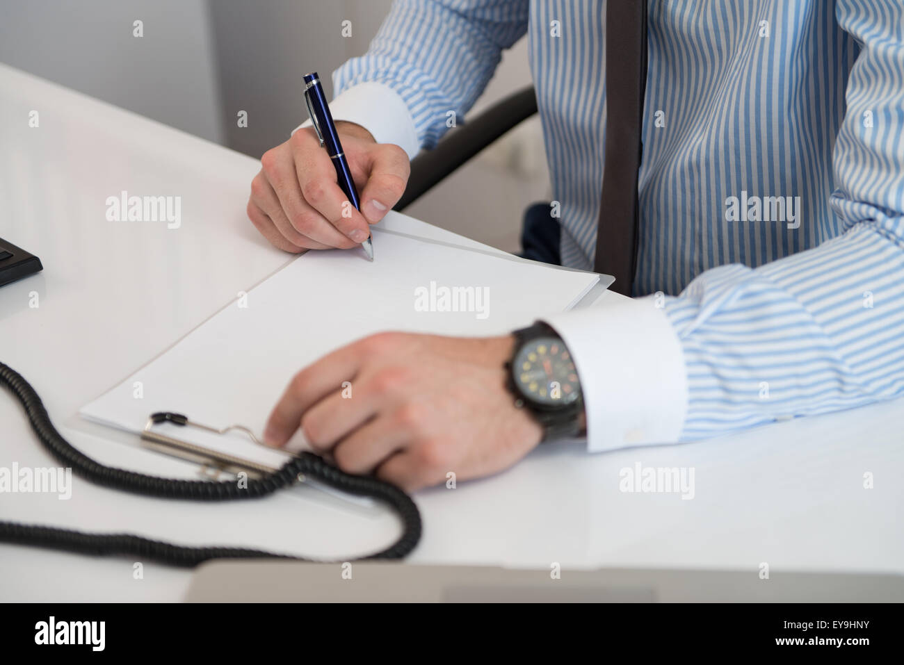 Young Businessman Writing A Letter Close Up - Notes Or Correspondence ...