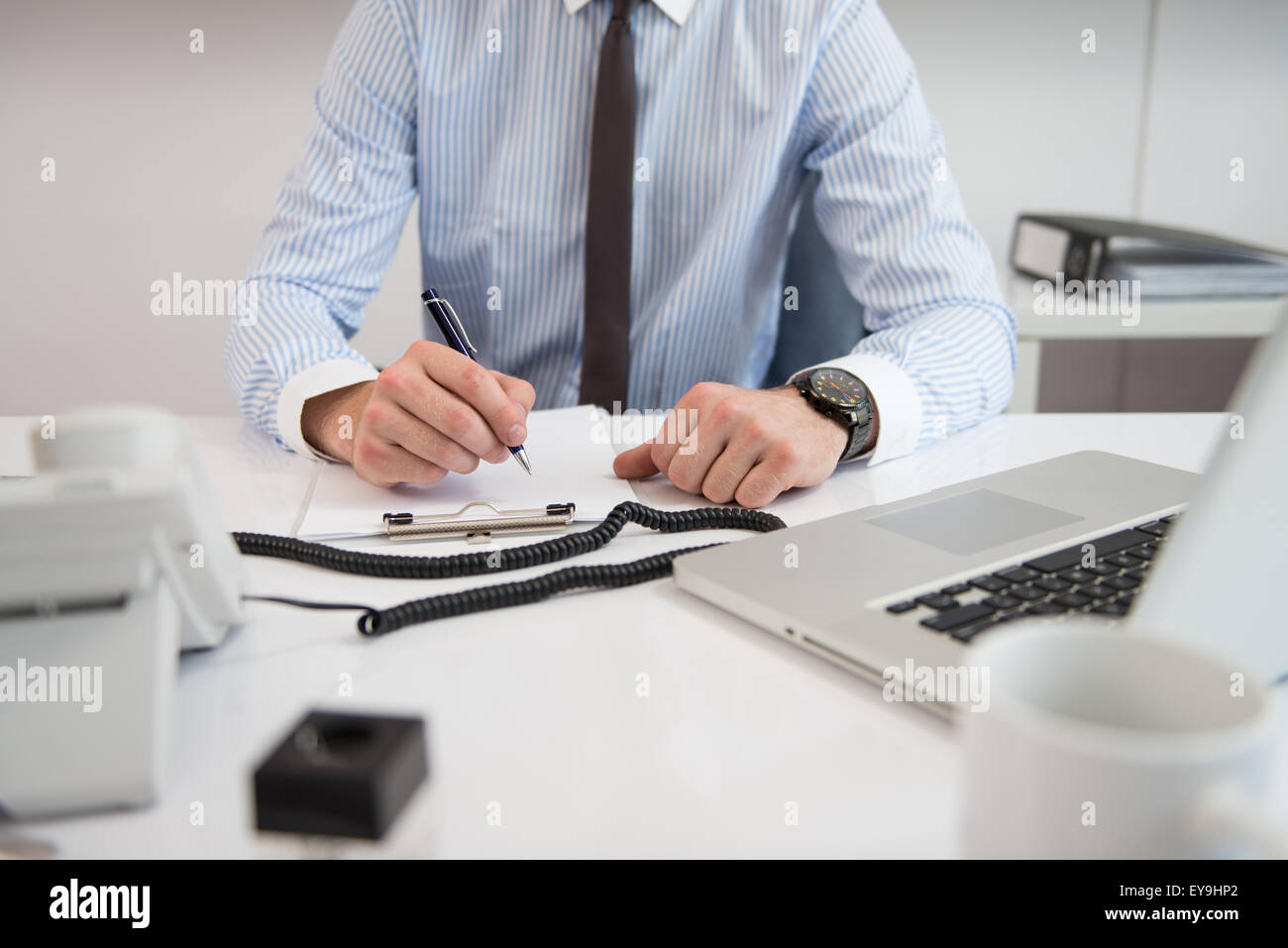 Young Businessman Writing A Letter Close Up - Notes Or Correspondence ...