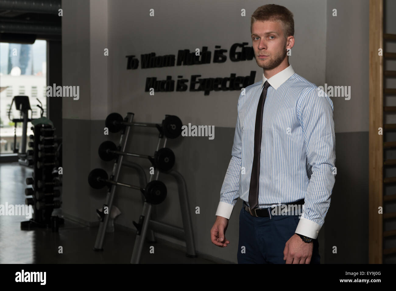 Portrait Of A Physically Fit Business Man In A Healthy Club Stock Photo ...