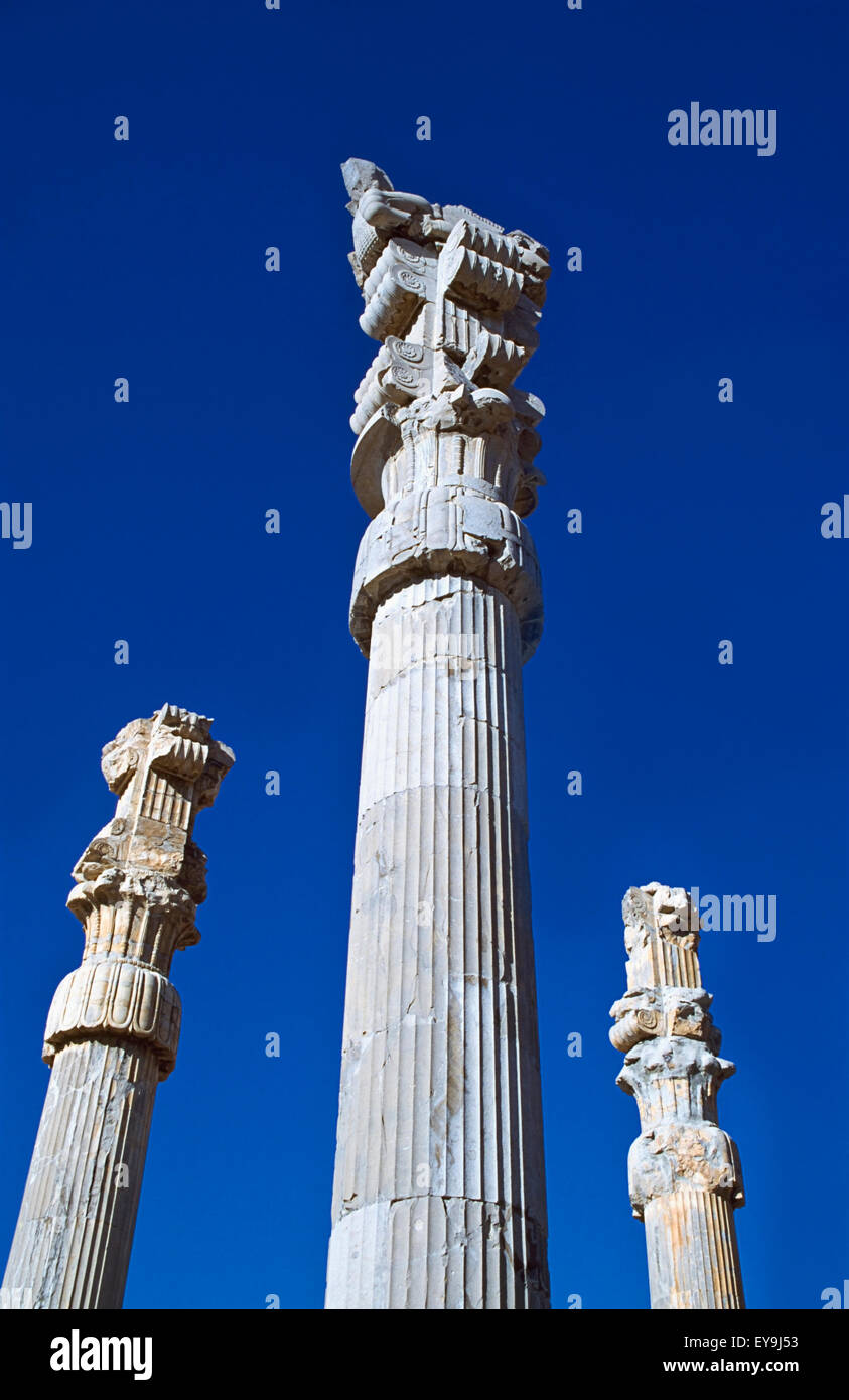 Columns Of Xerxes Gateway Against Clear Sky Stock Photo - Alamy