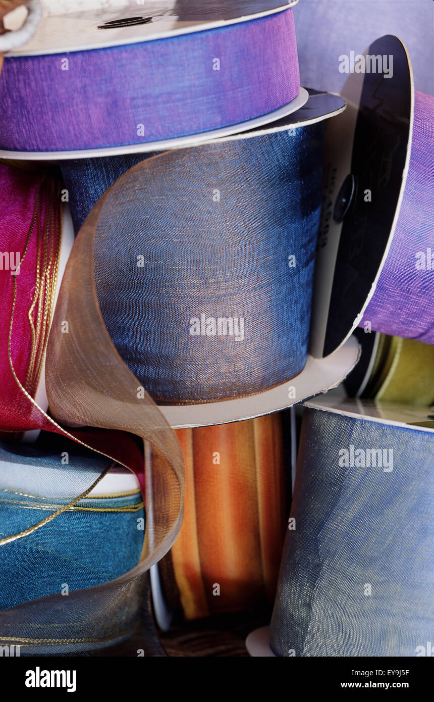 Reels Of Ribbons Stock Photo - Alamy