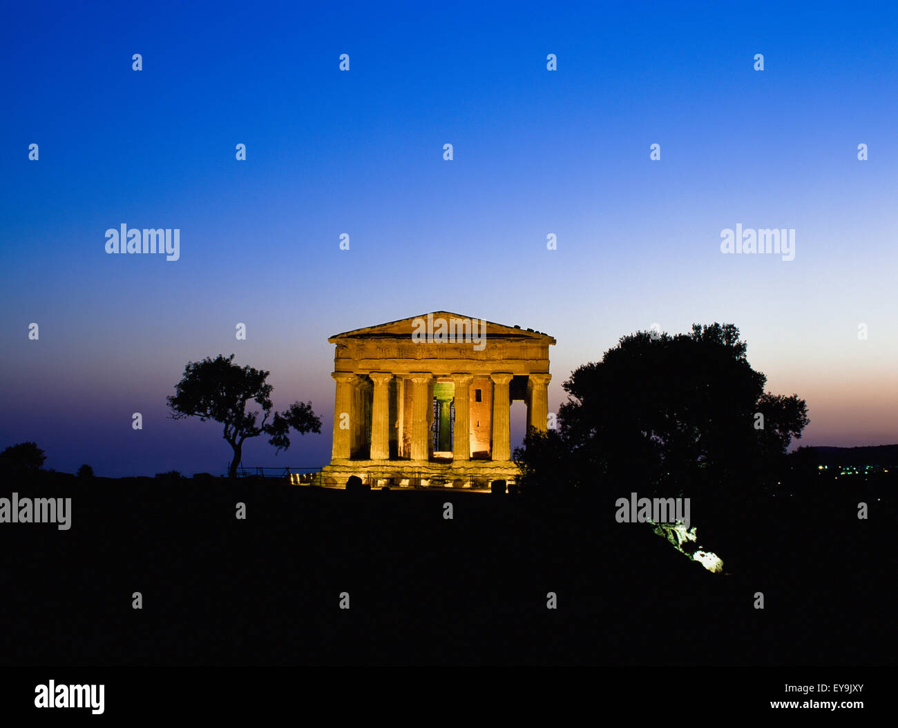 Temple Of Concord At Dusk Stock Photo - Alamy